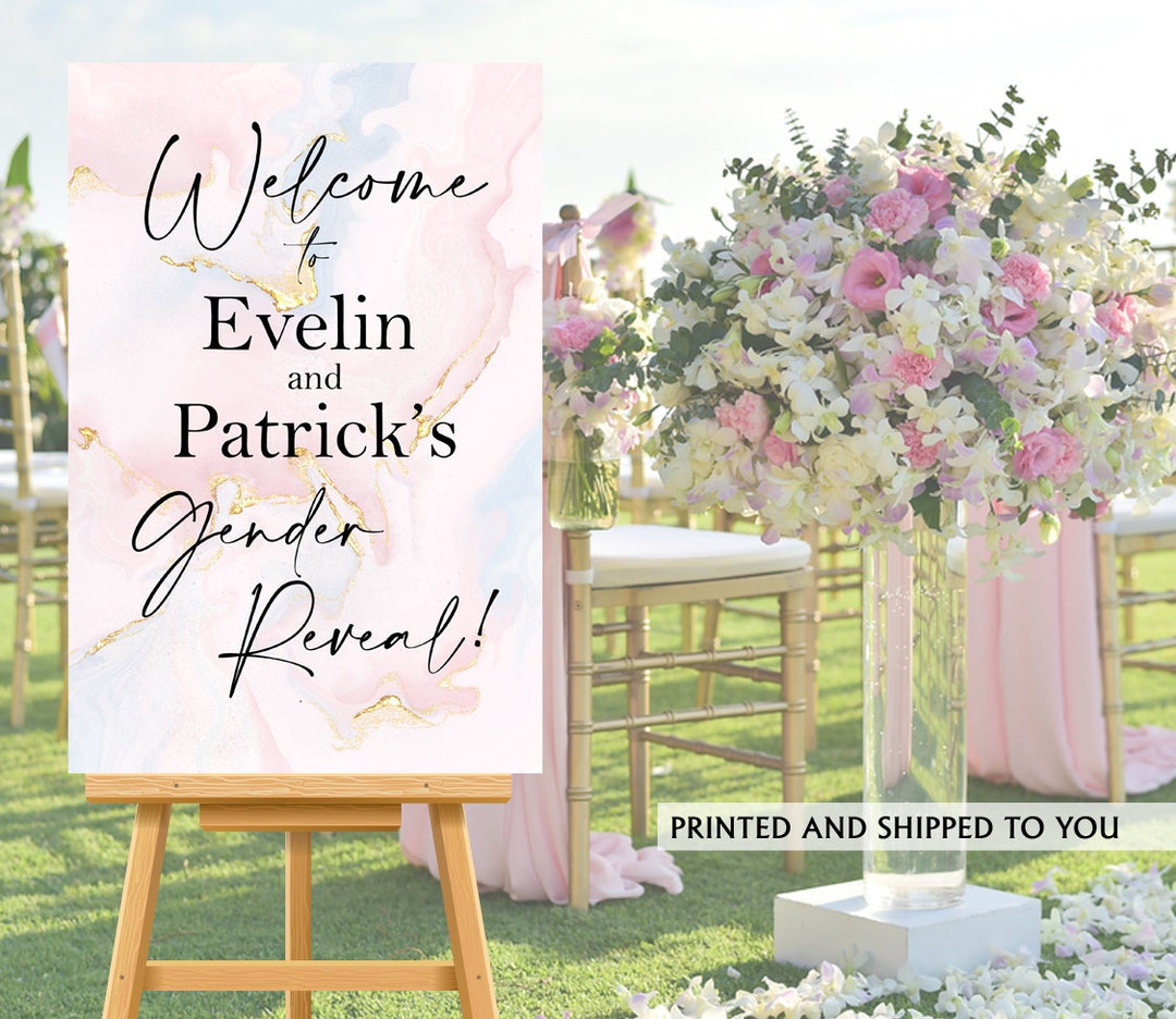 Gender Reveal Welcome Sign, Welcome to the Party Sign, Modern Gender ...