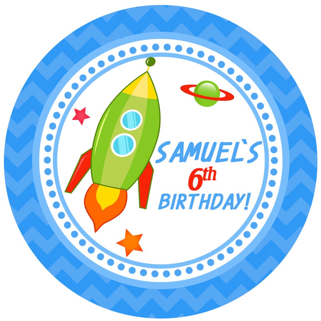 Personalized Stickers Rocket, Outer Space Birthday Personalized Labels ...