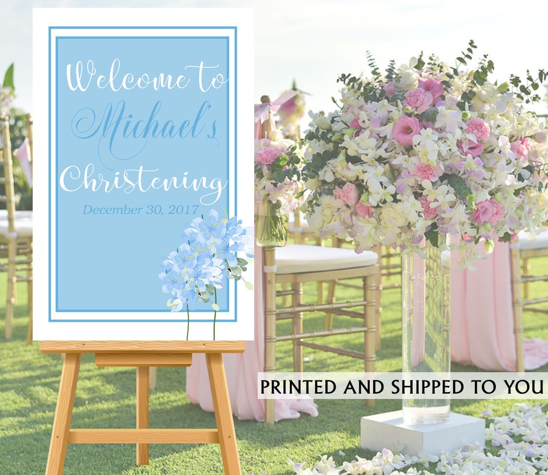 Christening Welcome Sign, Welcome to the Party Sign, Baptism Welcome ...