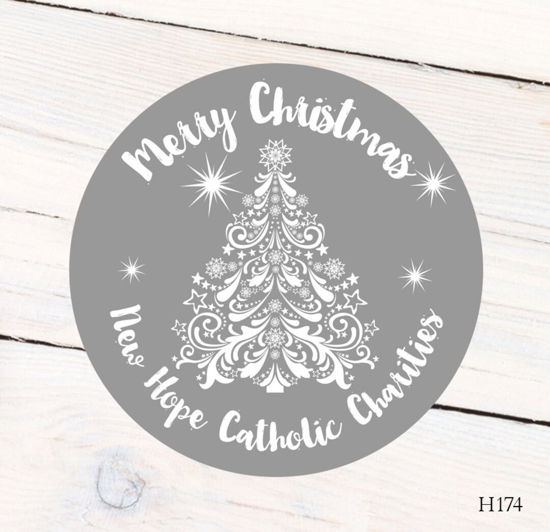 Christmas Tree Labels, Merry Christmas Personalized Sticker - Christmas ...