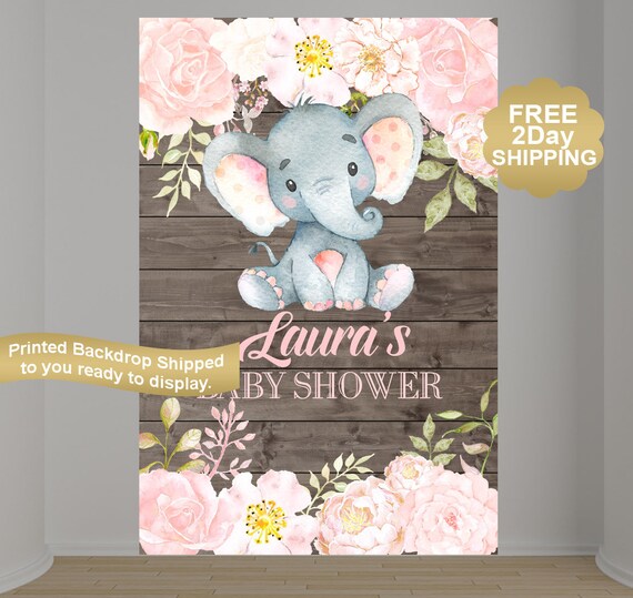Elephant Baby Shower Backdrop Elephant Backdrop Vinyl | Etsy