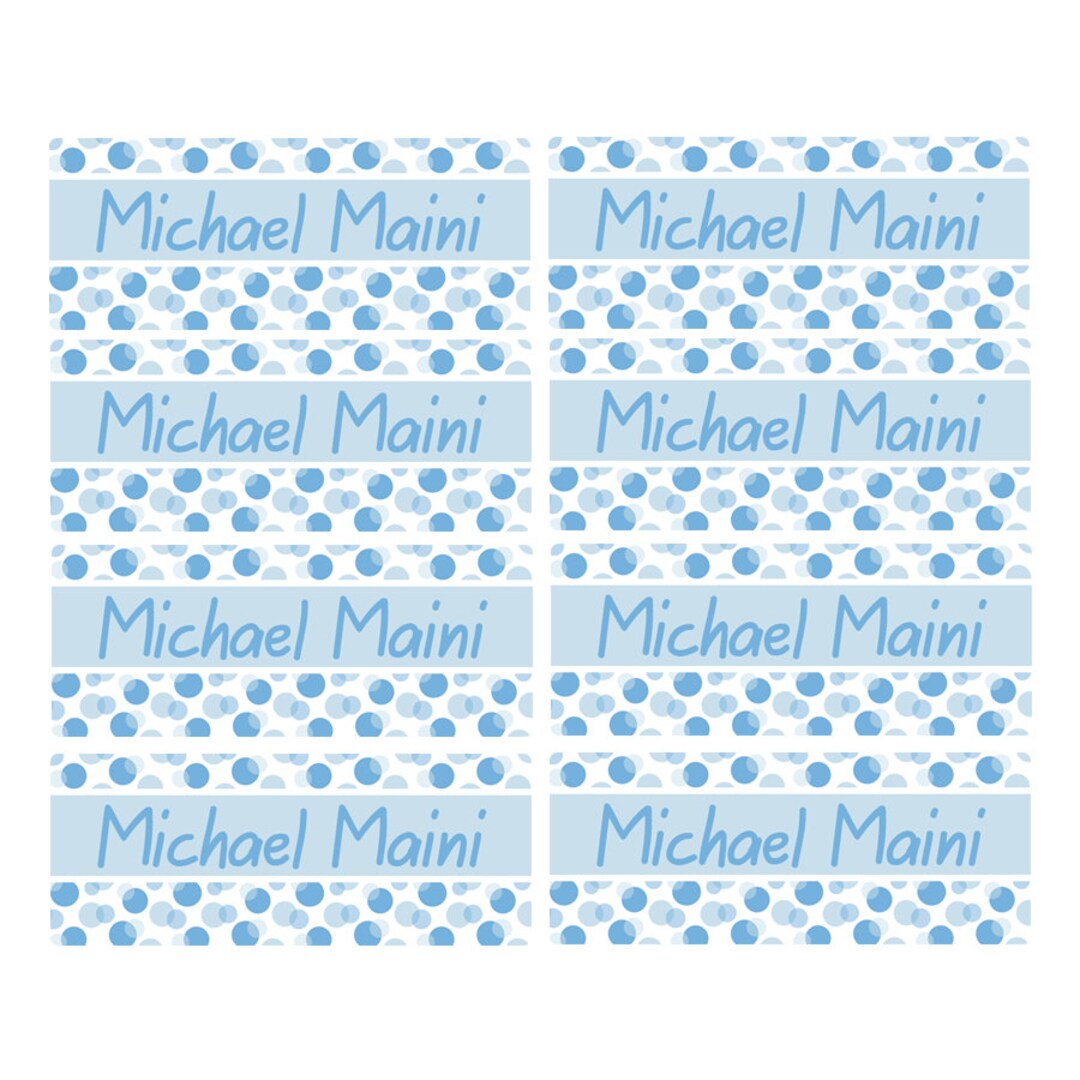100ct Dishwasher Safe Blue Polka Dots - Baby Bottle Labels, Day Care ...