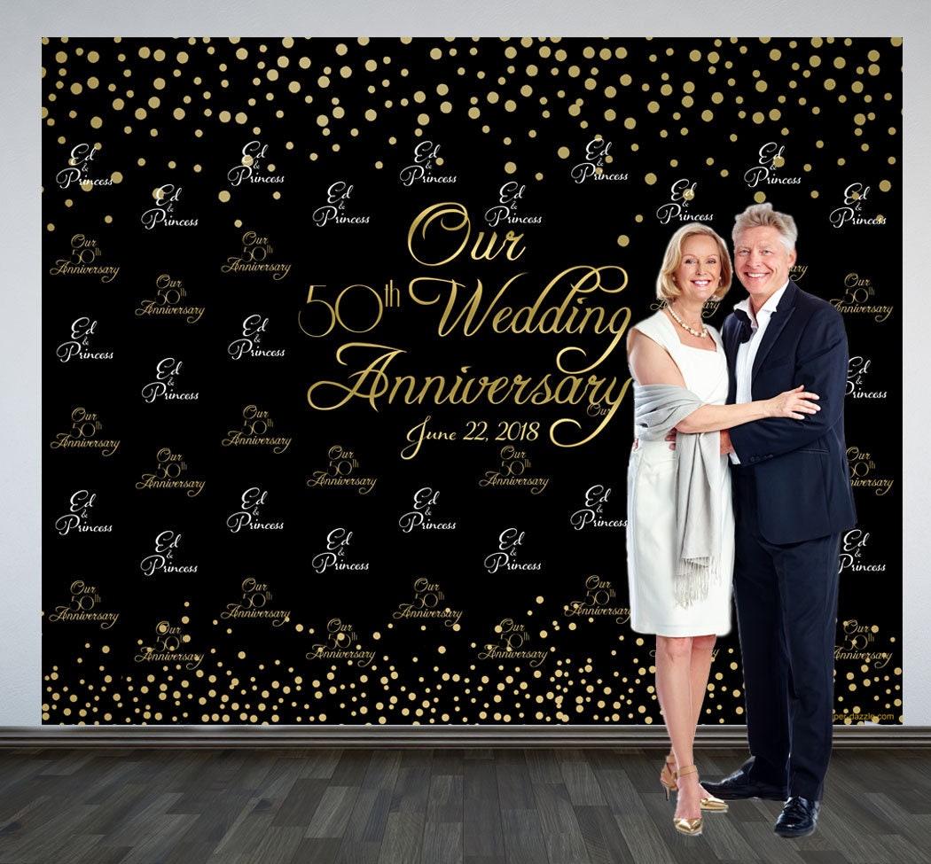 50th Anniversary Photo Backdrop Custom Golden Anniversary | Etsy