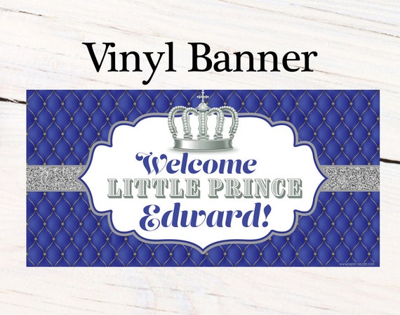 Little Prince Baby Shower Personalized Banner Blue and | Etsy