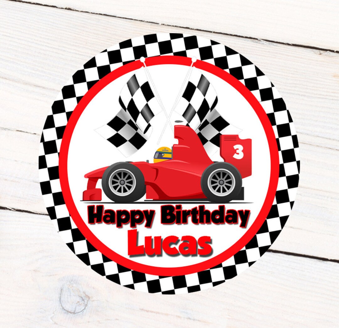 Race Car Personalized Stickers | Racing Birthday Personalized Labels ...