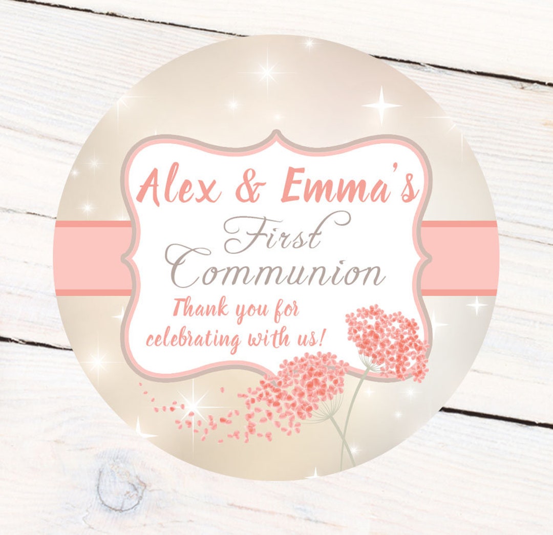 First Communion Labels | Personalized Sticker | First Holy Communion ...