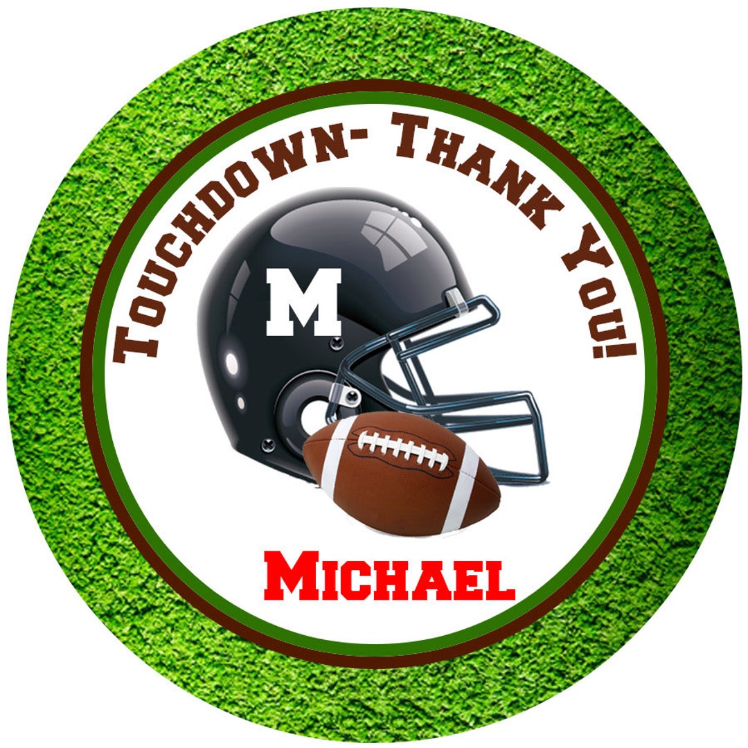 Football Personalized Stickers, Football Helmet Birthday Personalized ...