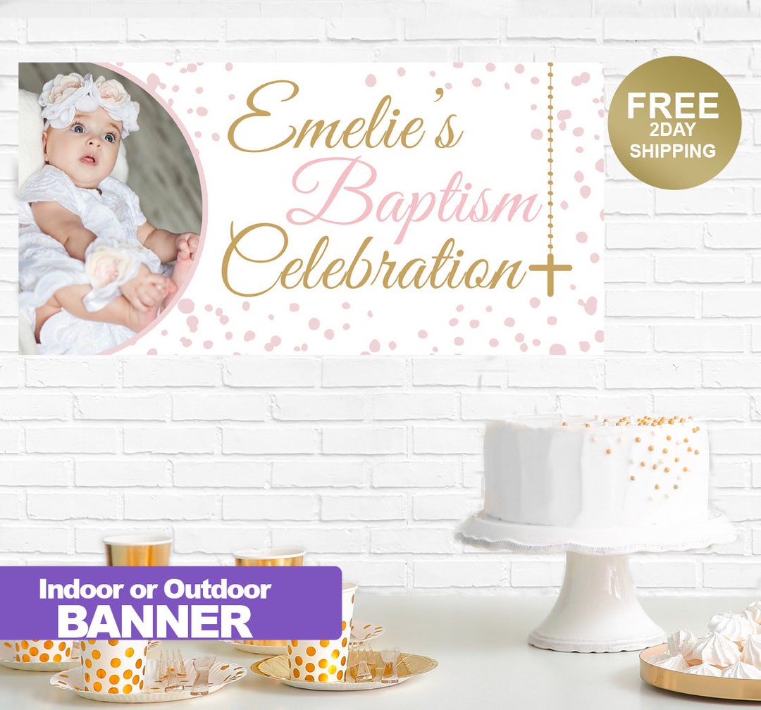 Baptism Blessing Personalized Banner- Christening Banner - Large Banner ...