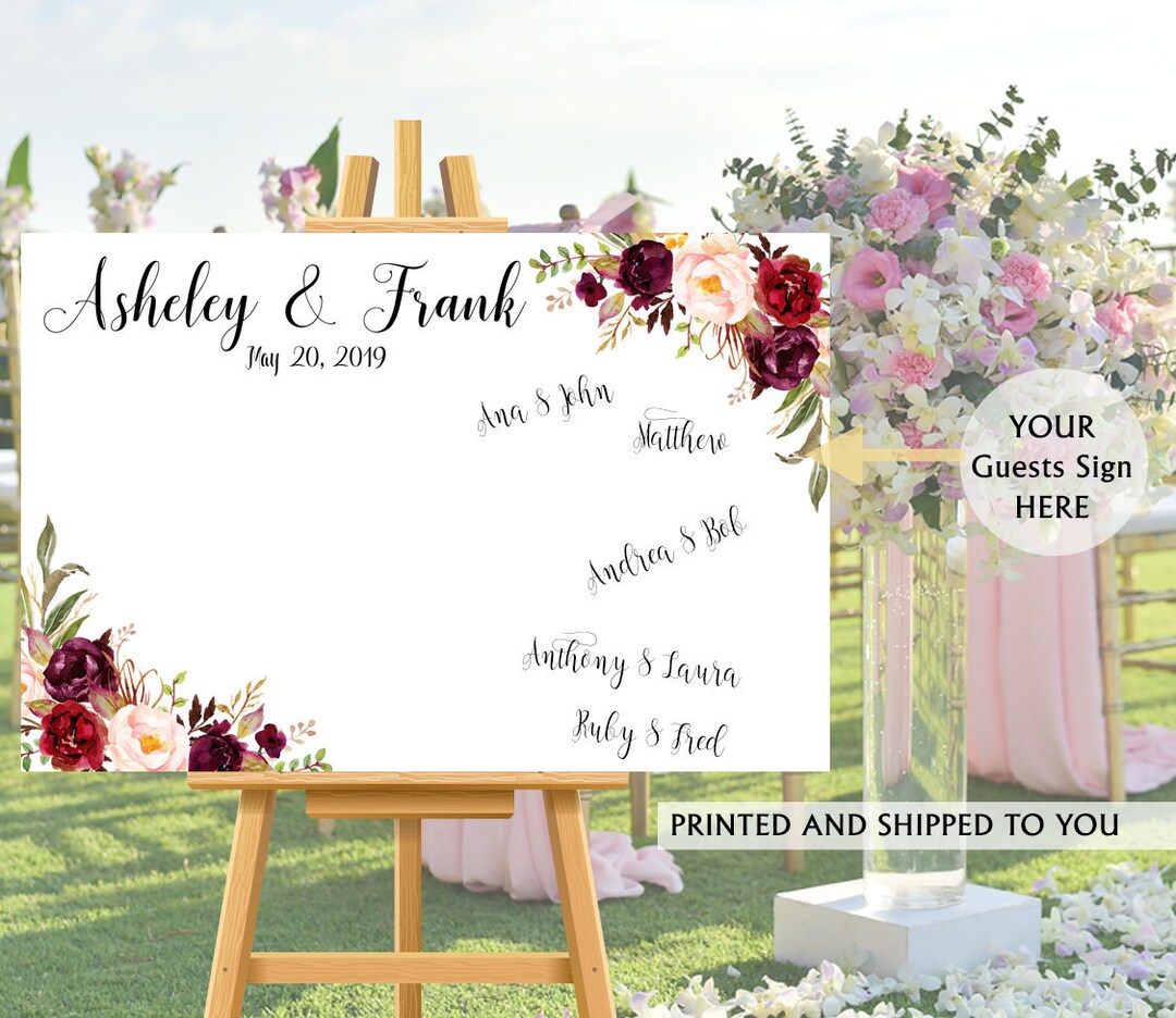 Wedding Guest Sign in Board, Wedding Guest Book Alternative Sign ...