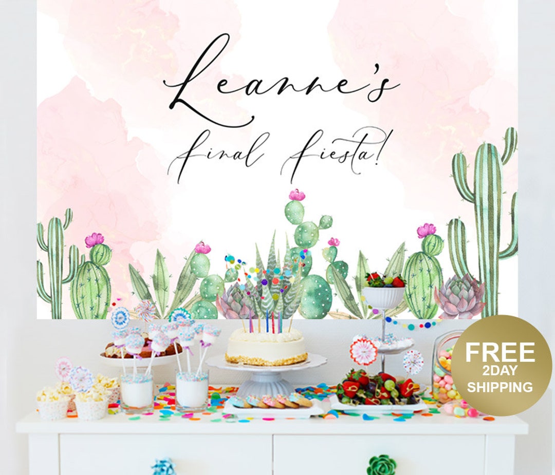 Final Fiesta Cake Table Backdrop, Summer Birthday Banner - Birthday ...