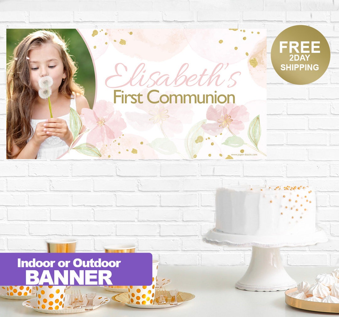 First Communion Banner My Holy Communion Banner Personalized Communion ...