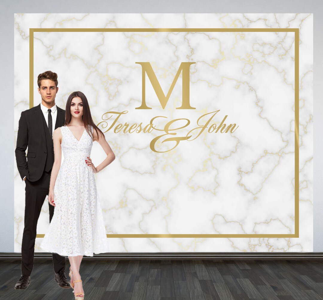 Wedding Photo Backdrop, Printed Custom Wedding Party Backdrop, Wedding ...
