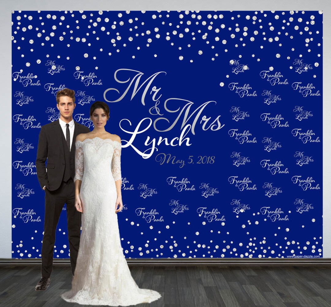 Wedding Photo Backdrop, Printed Wedding Backdrop, Personalized Step and ...