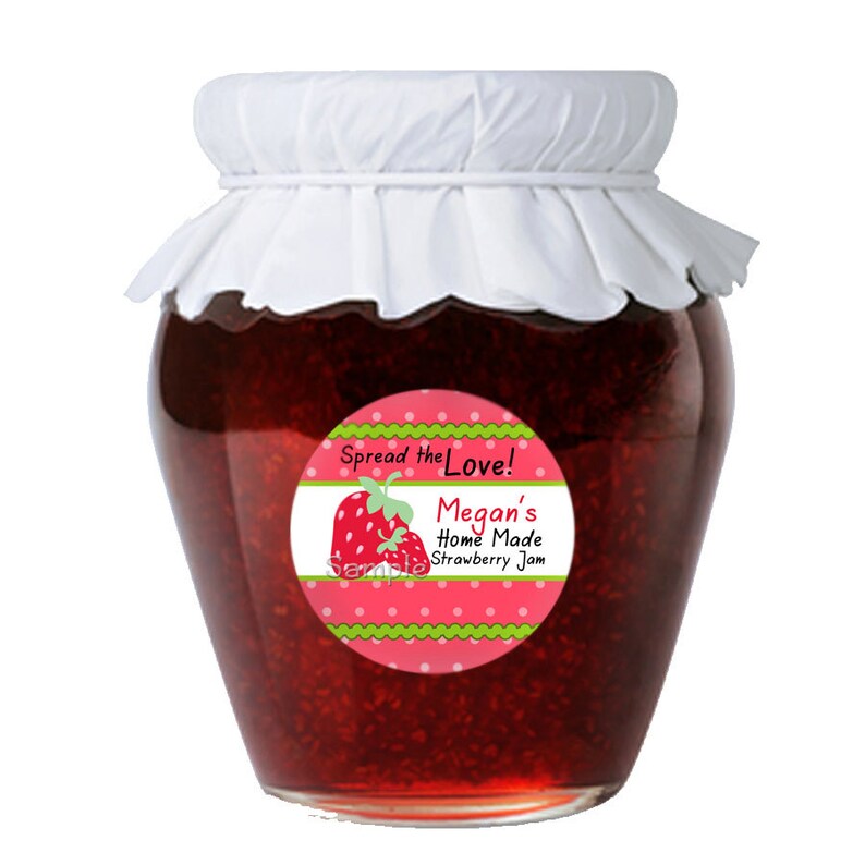 Personalized Stickers Home Made Strawberry Jam Personalized - Etsy