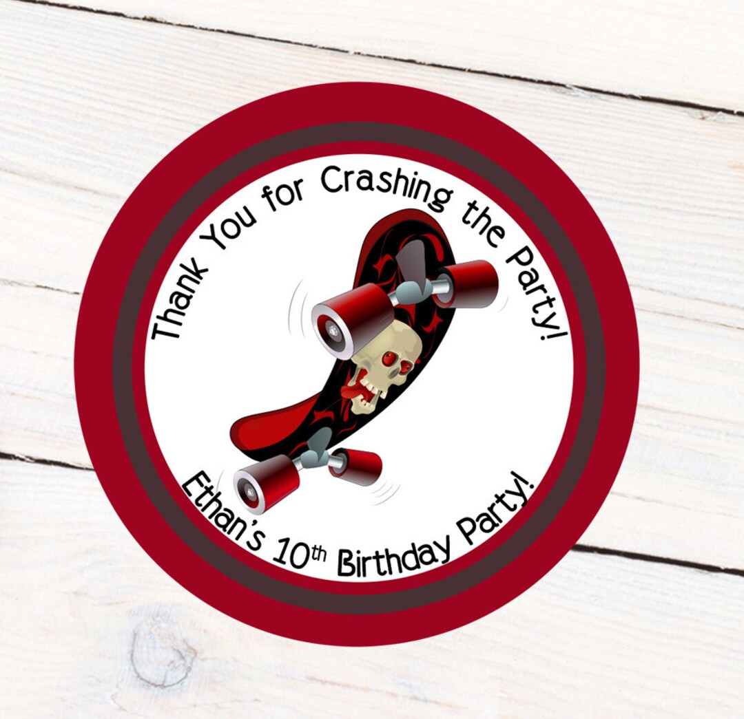 Skateboard Labels | Birthday Personalized Stickers | Gift Tag ...