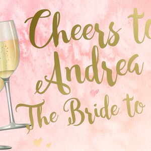 Cheers to the Bride Personalized Backdrop, Bridal Shower Cake Table ...