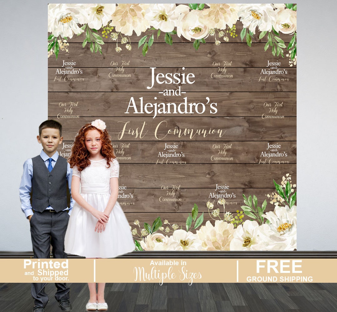 First Communion Photo Backdrop, Baptism Photo Booth Backdrop, First ...