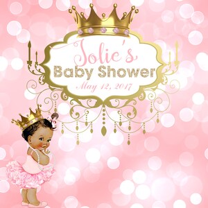 Royal Pink Princess Baby Shower Photo Backdrop | Baby Princess Photo ...