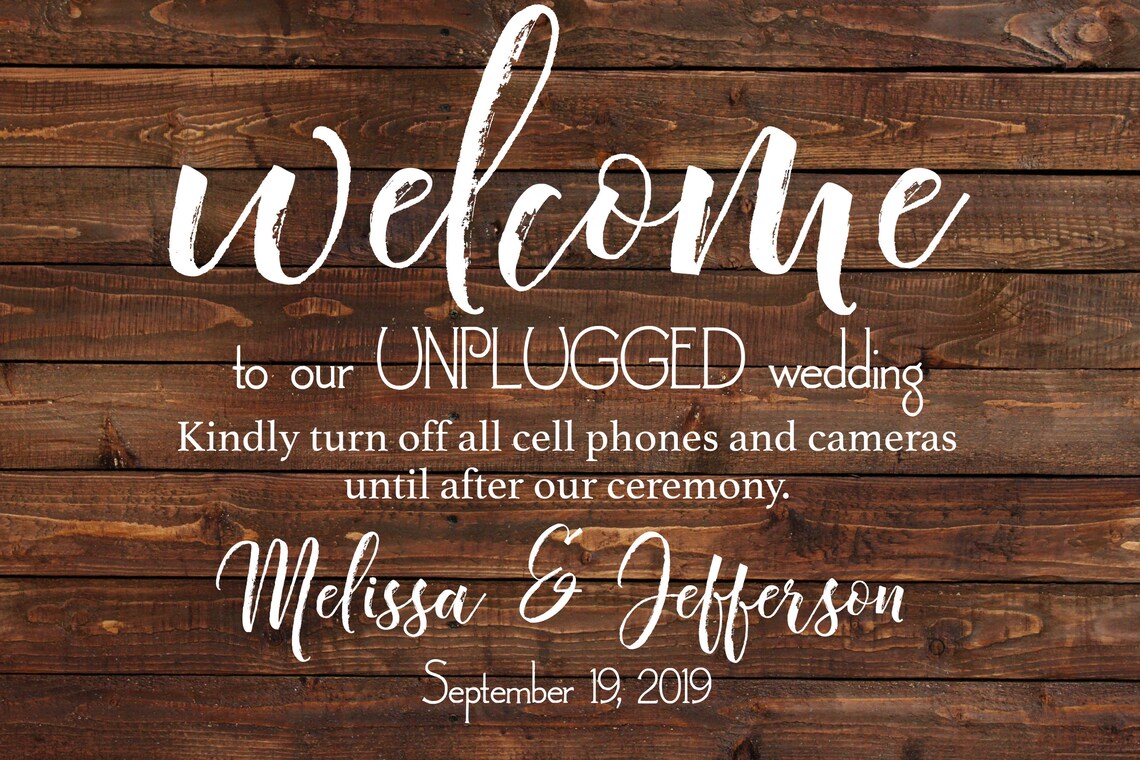 Unplugged Ceremony Sign Rustic Ceremony Sign Wedding - Etsy