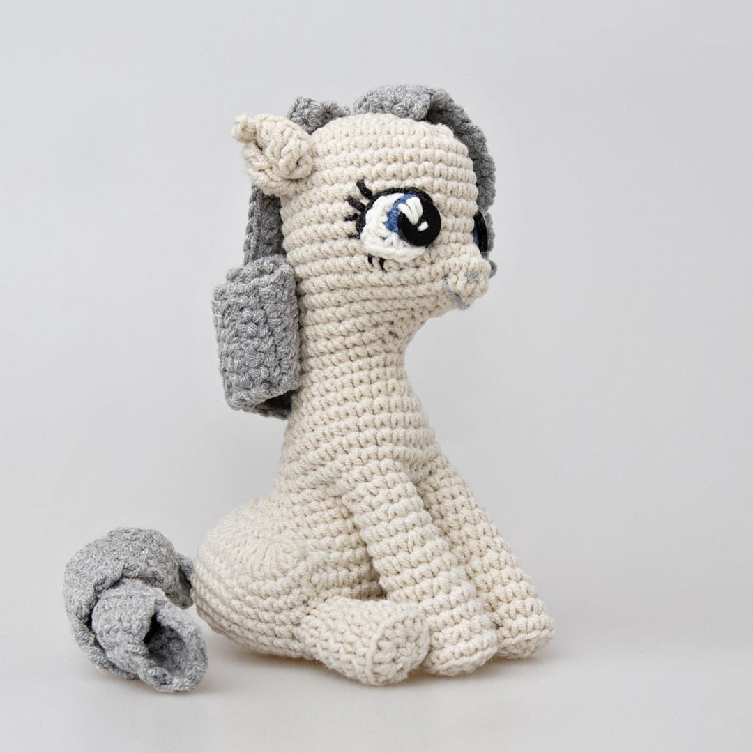 Sitting Little Pony Crochet Pattern: No-sew Cartoon Eyed Amigurumi Toy ...