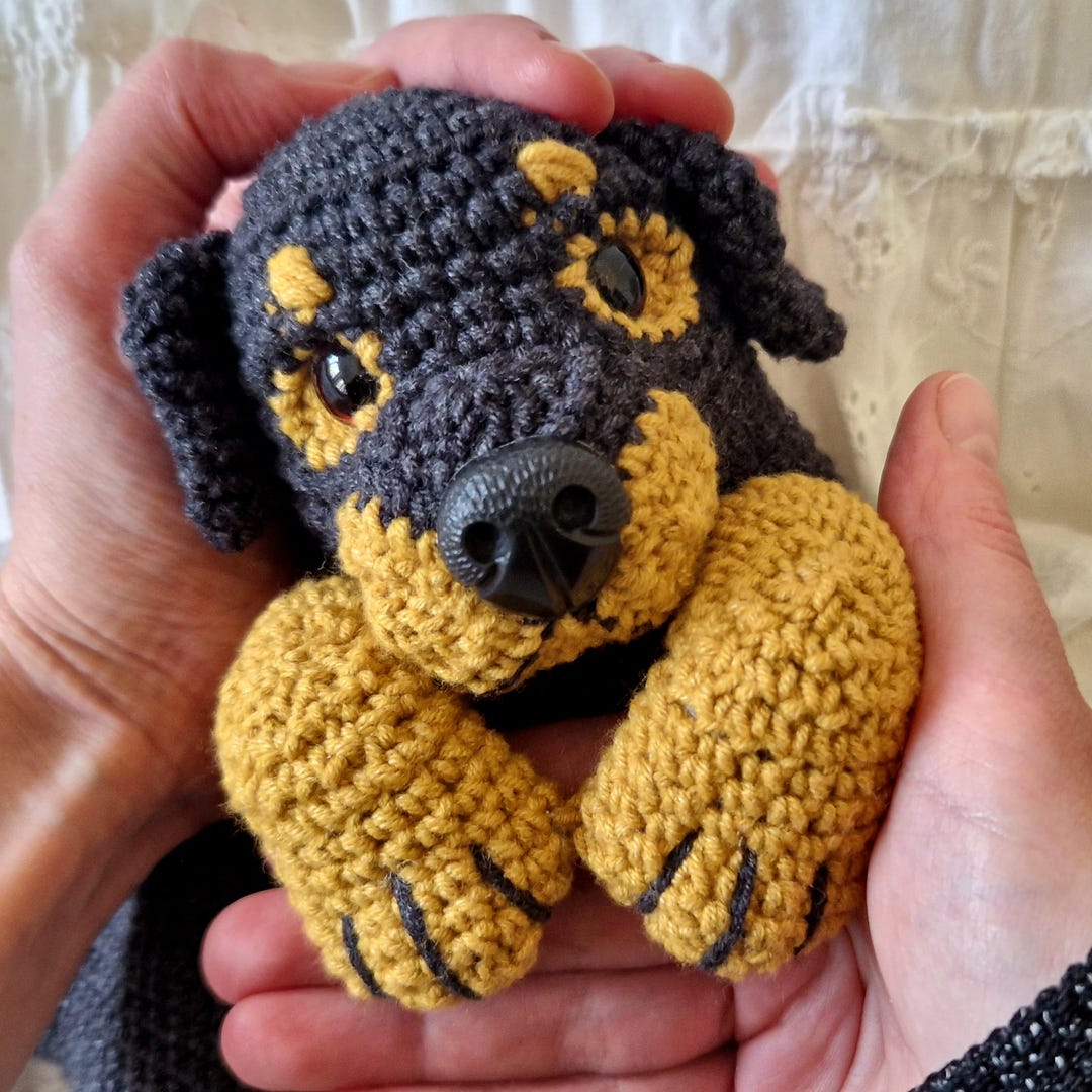 Scratch-my-belly Rottweiler Puppy Crochet Pattern: Realistic No-sew ...