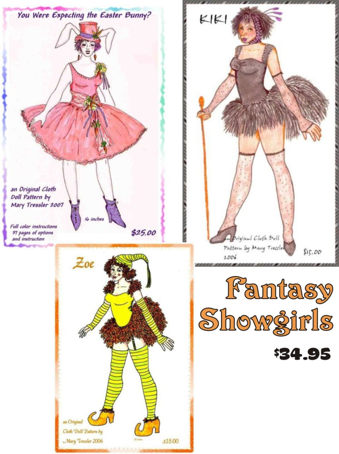 PDF Digital Download, Original Design Dolls, Cloth Doll Pattern Bundle ...