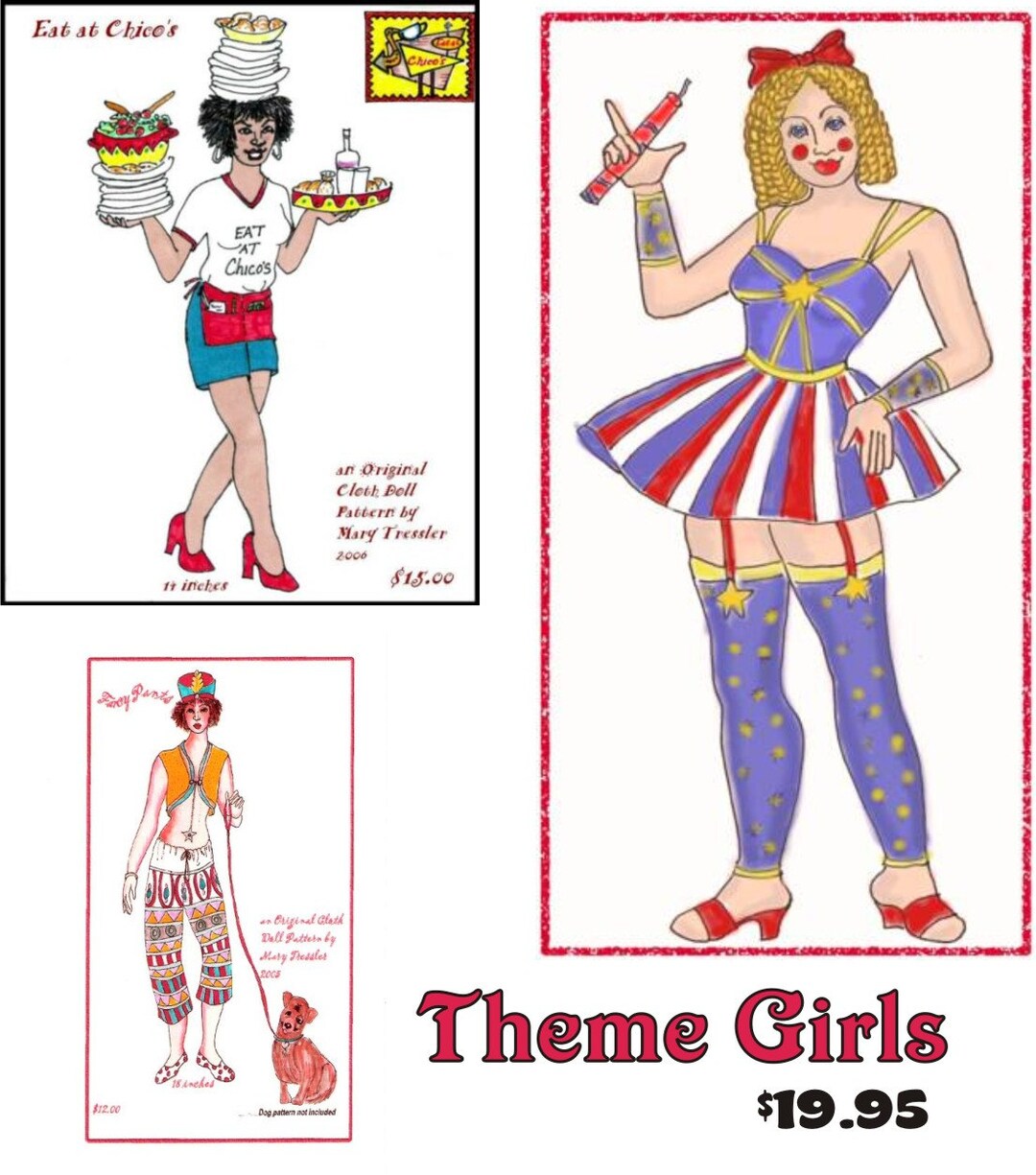 PDF Digital Download, Original Design Dolls, Cloth Doll Pattern Bundle ...