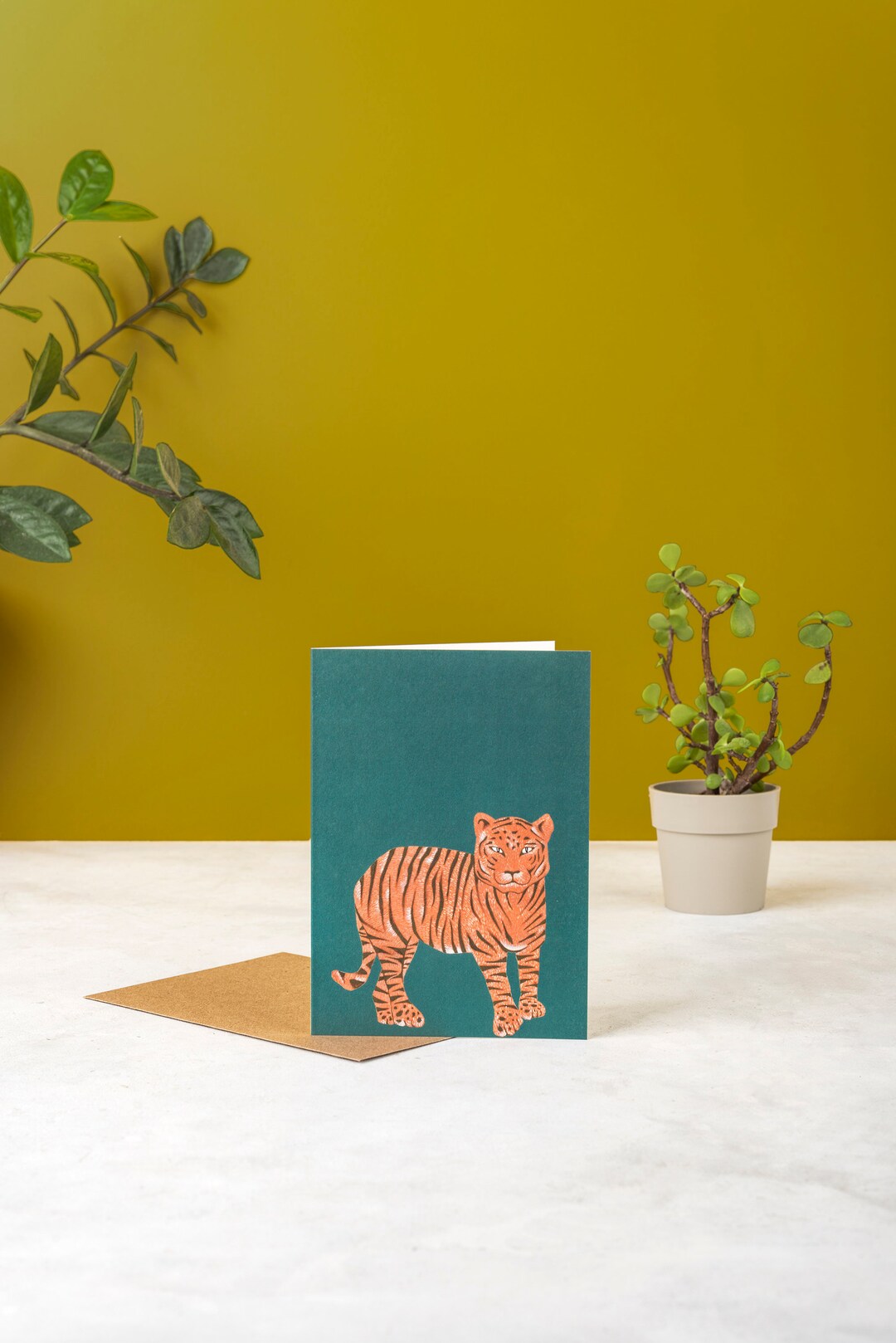 Tiger Tiger Art Card. Tiger Card. Teal Tiger Card. Tiger Blank Card by ...