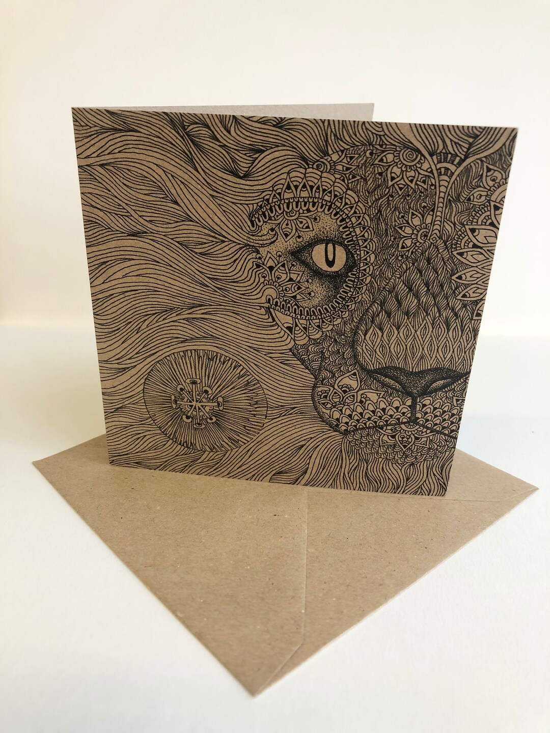 Lion Card. Lion Greeting Card. Lion Recycled Card by Quantum - Etsy