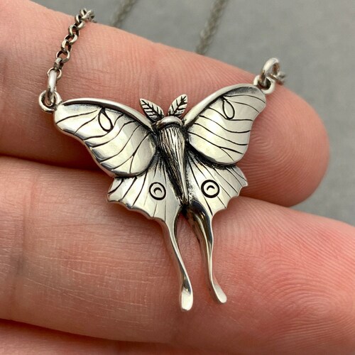 Luna Moth Necklace Gold Bronze Moon Moth Pendant Small - Etsy