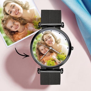 Personalized Photo Watch Custom Photo Name Watch Milanese Strap Watch ...