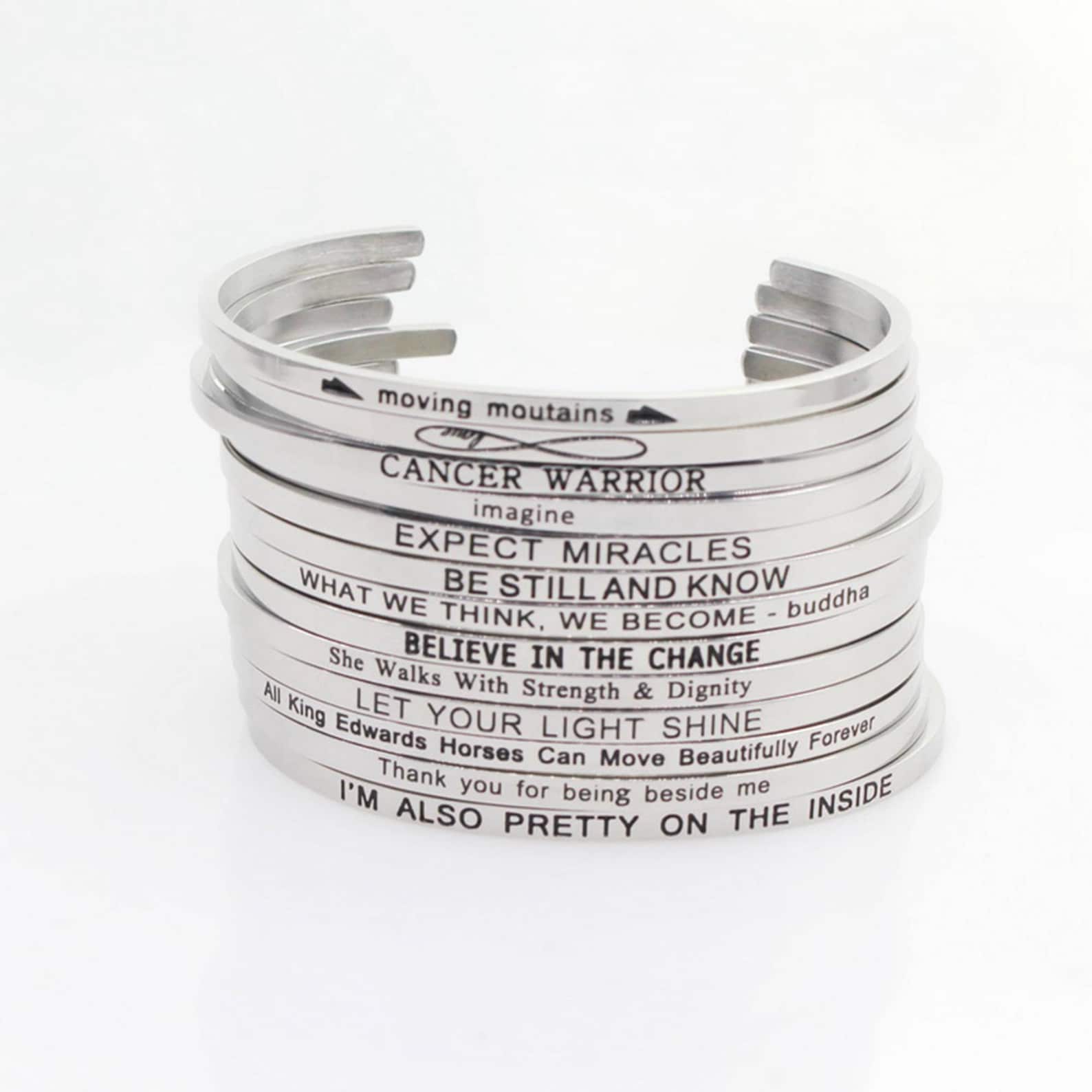Personalized Cuff Bracelets,stainless Steel Bangle Engraved Positive ...