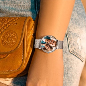 Personalized Image Watch Custom Photo & Calendar Watch Milanese Strap ...