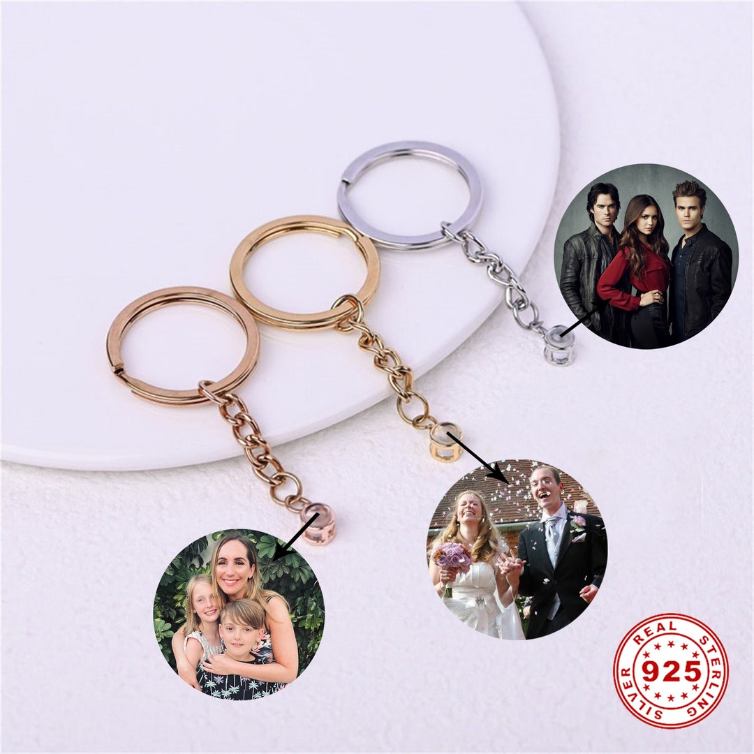 Personalization Projection Photo Keychain Custom Round Beads - Etsy