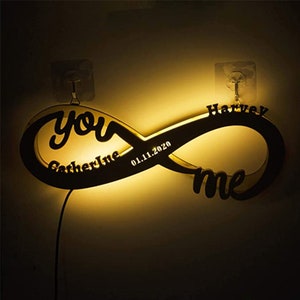 Personalized Infinity I Love You USB LED Night Light Custom Couple Name ...