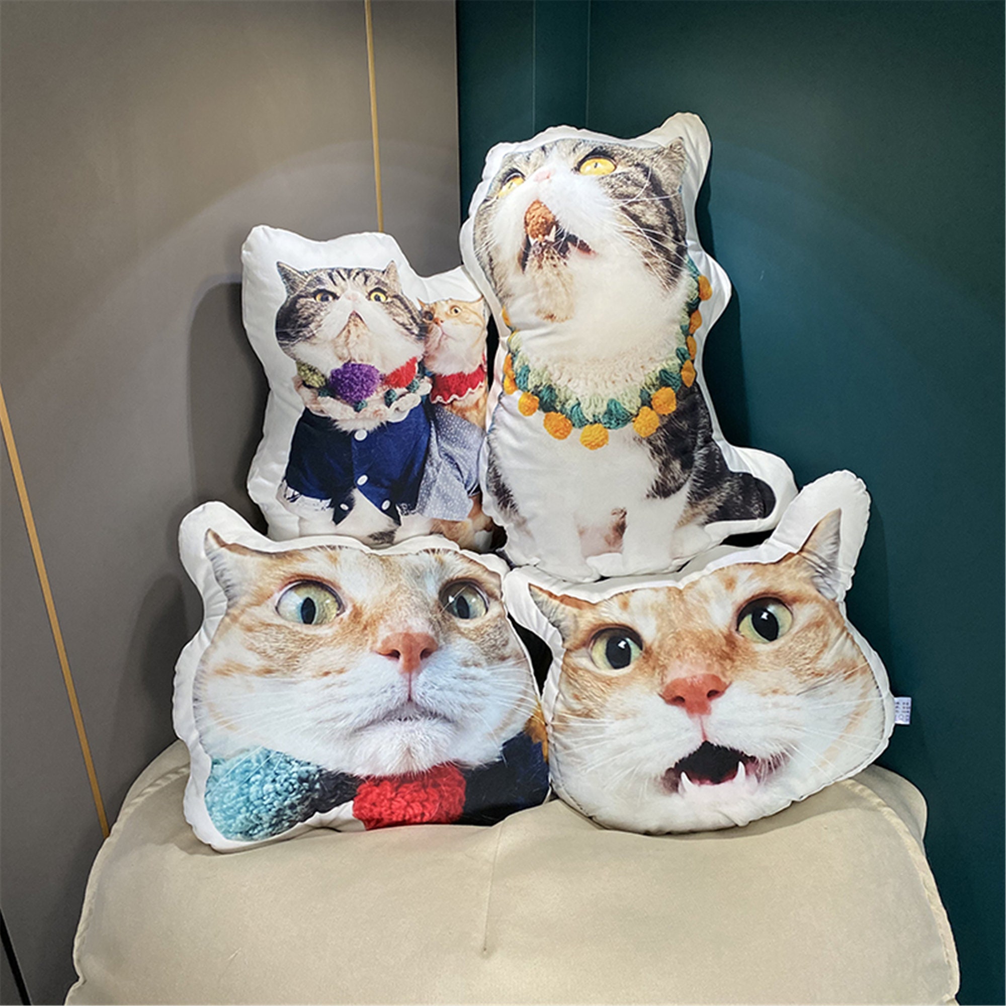 Personalized Pillow DIY Cat Pet Photo Homemade Cat Head Custom | Etsy