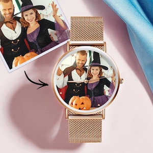 Personalized Photo Watch Custom Photo Name Watch Milanese Strap Watch ...