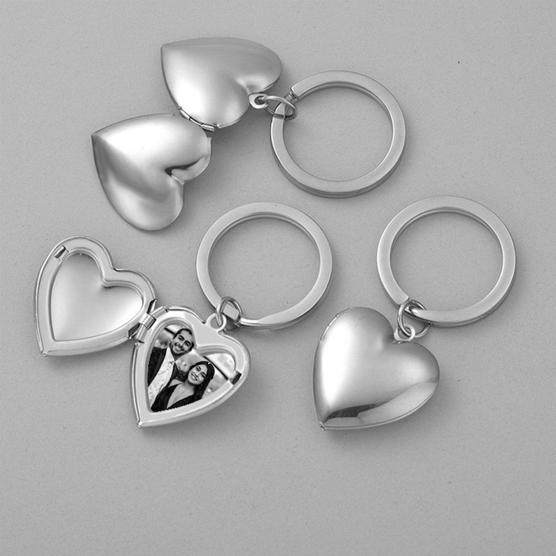 Personalization Photo Locket Keychain Custom Image Keychain Engrave ...