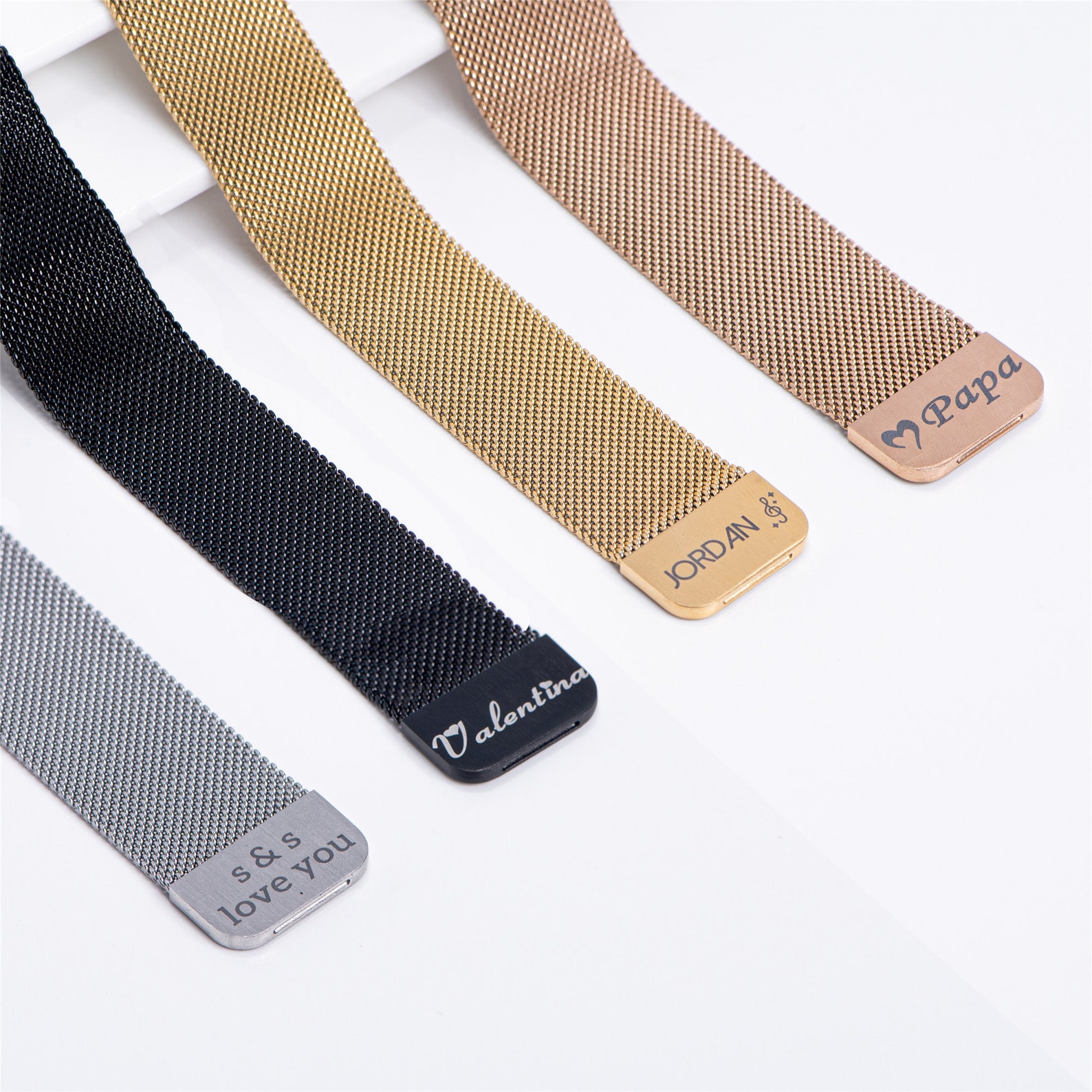 Personalized Milanese Band Strap 42mm/38mm Engrave Milanese - Etsy