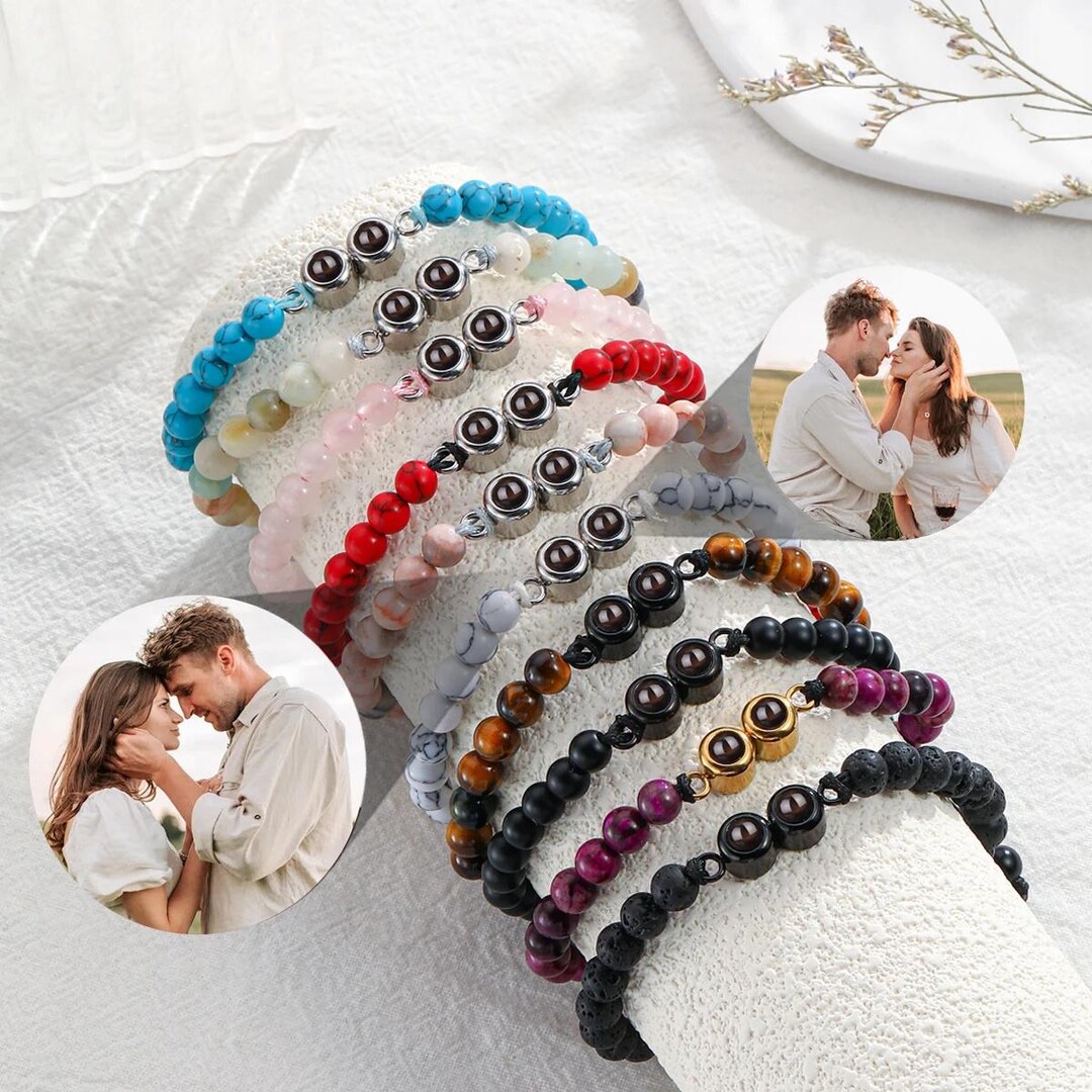 Personalized 2 Photos Projection Bracelets, Custom Projection Image ...