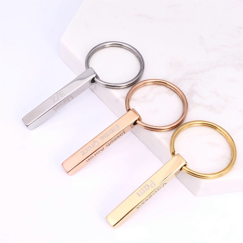 Personalized Engraved Keychain Custom Name Keychain Custom | Etsy