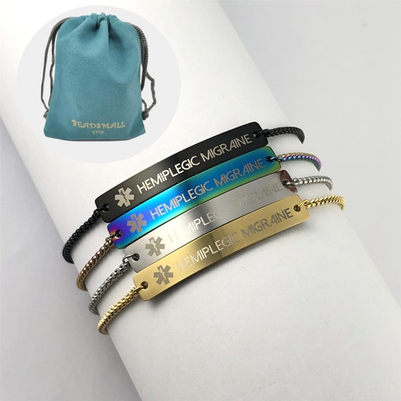 Personalized Custom Engraving Medical ID Bracelets for Women | Etsy