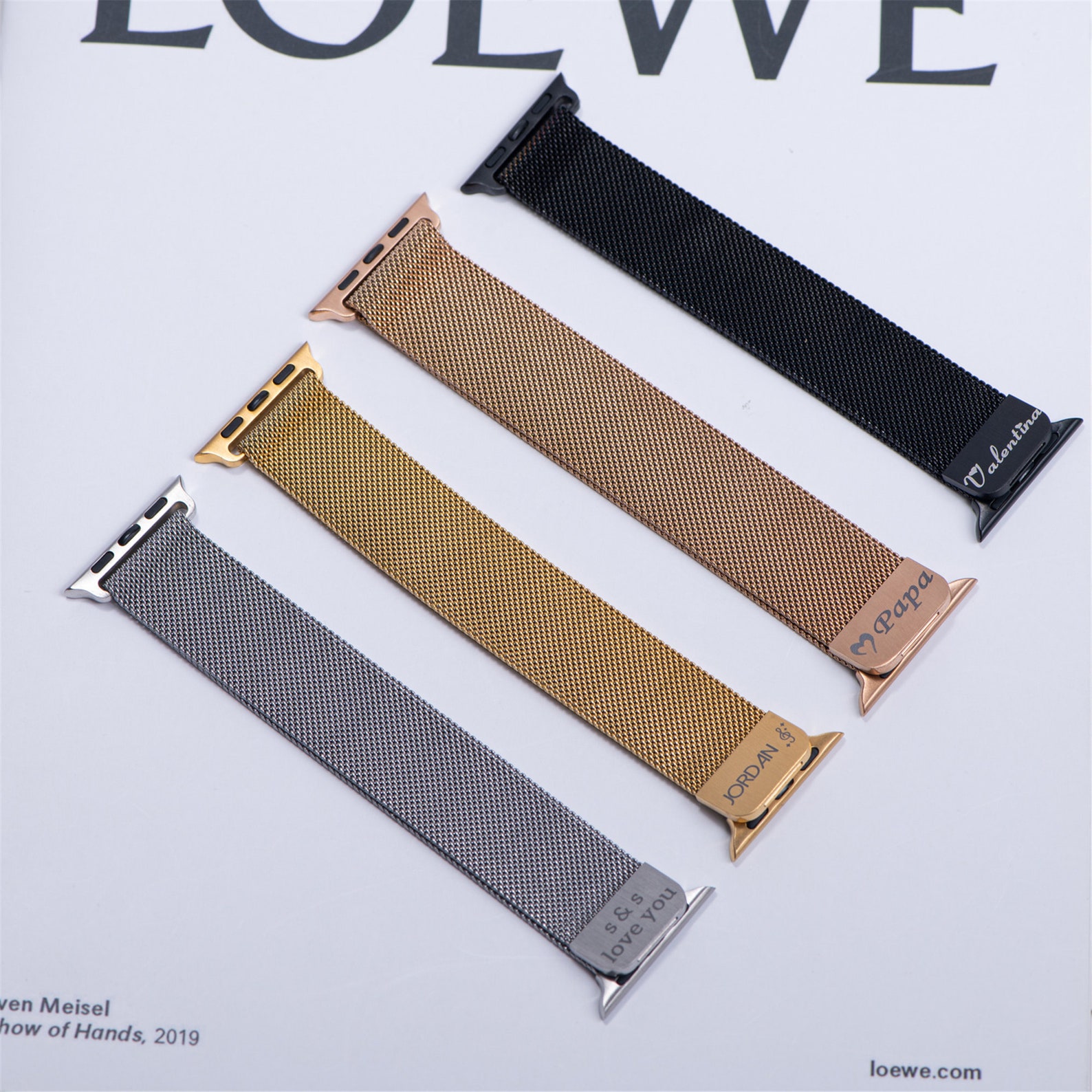 Personalized Milanese Band Strap 42mm/38mm Engrave Milanese - Etsy