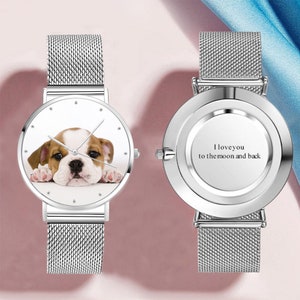 Personalized Photo Watch Custom Photo Name Watch Milanese Strap Watch ...