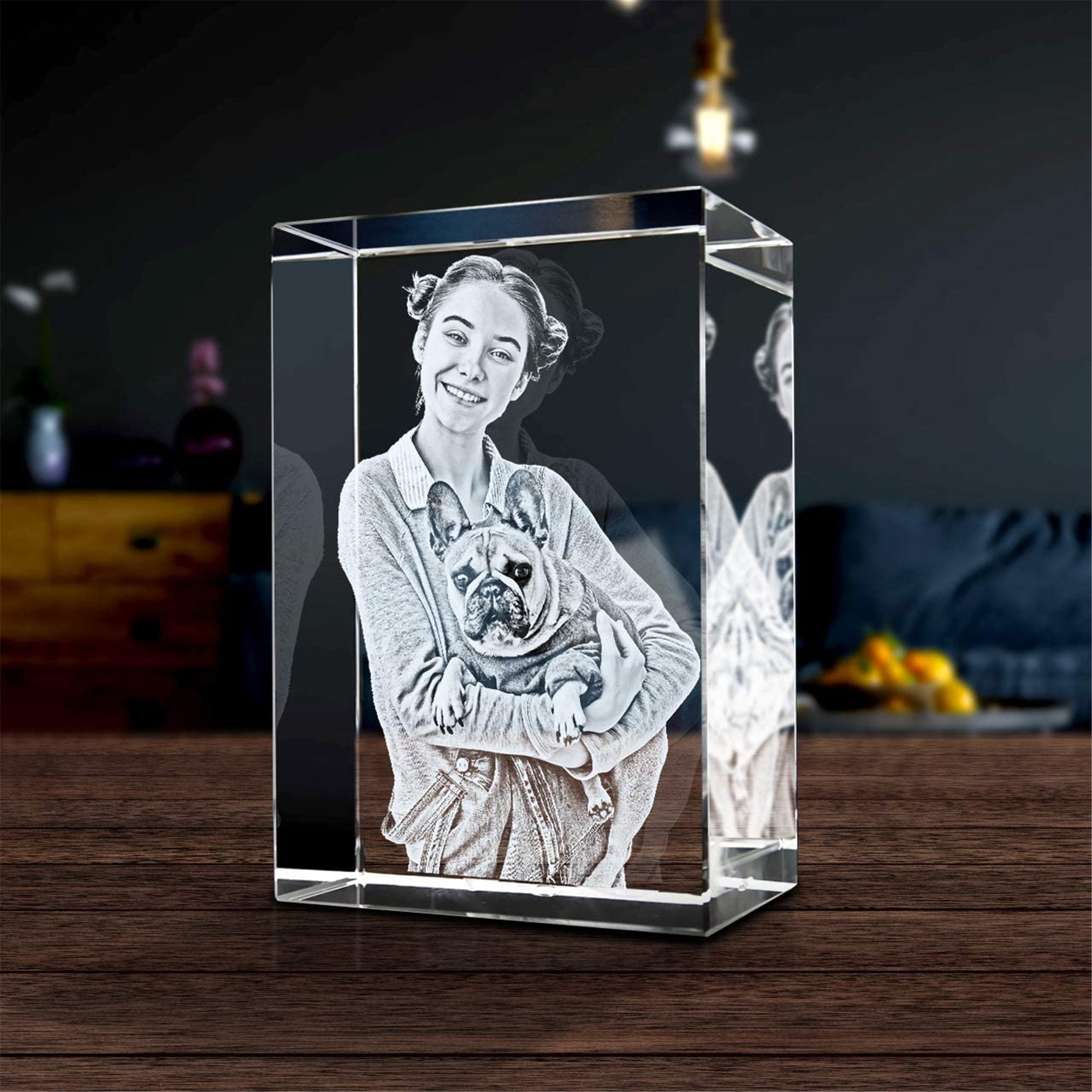 Personalized Laser Engraved 3D Photo Crystal Custom Image | Etsy