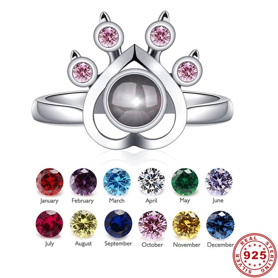 Personalized Projection Image Rings 925 Sterling Silver - Etsy