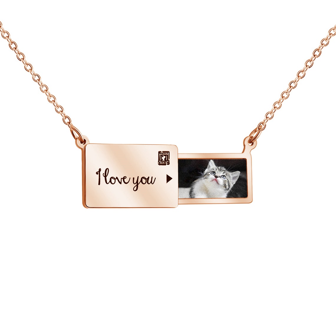 Personalized Image Necklace Custom Photo Envelope Necklace - Etsy