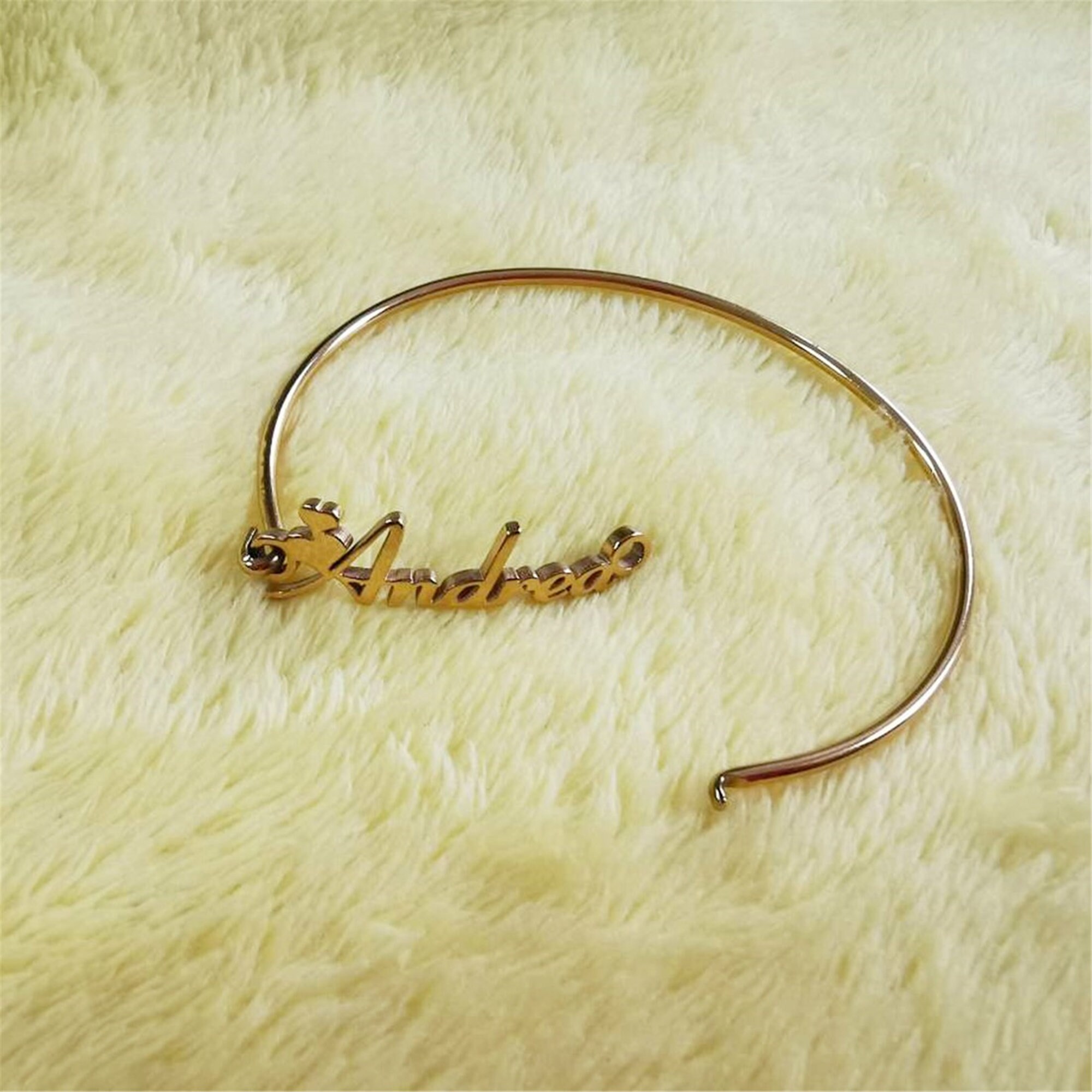 Personalized Name Bracelets Name Bangle for Women Solid | Etsy