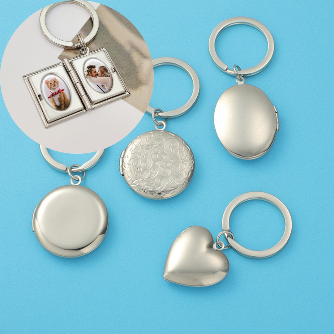Personalization Photo Locket Keychain Custom Image Keychain Engrave ...