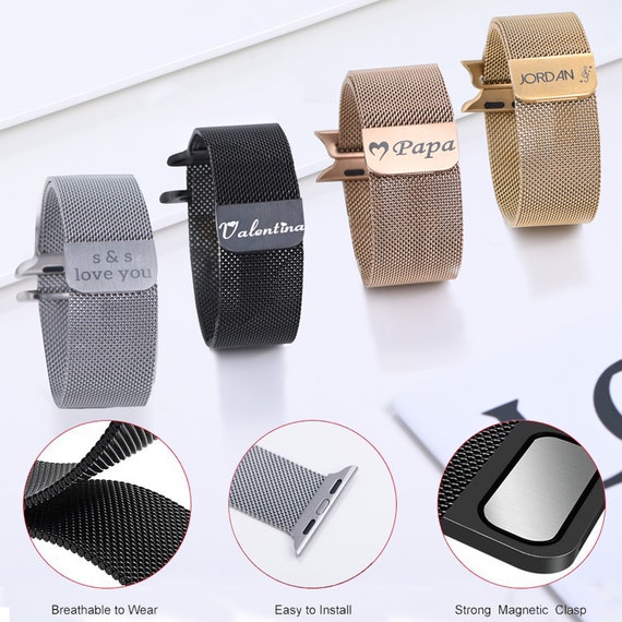 Personalized Milanese Band Strap 42mm/38mm Engrave Milanese - Etsy